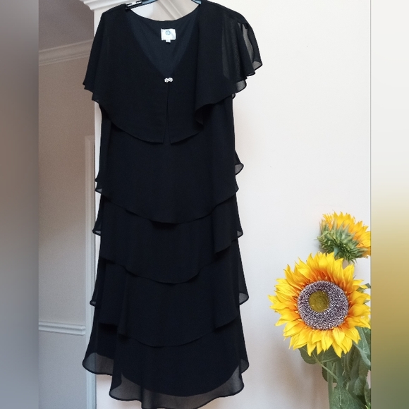Patra | Dresses | Patra Black Capelet Dress | Poshmark